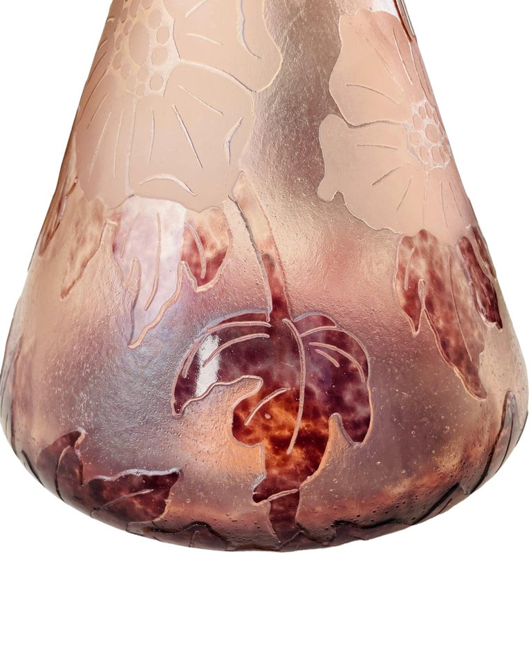 Art Deco Glass Vase by Charles Schneider, Le Verre Français 1930 For ...