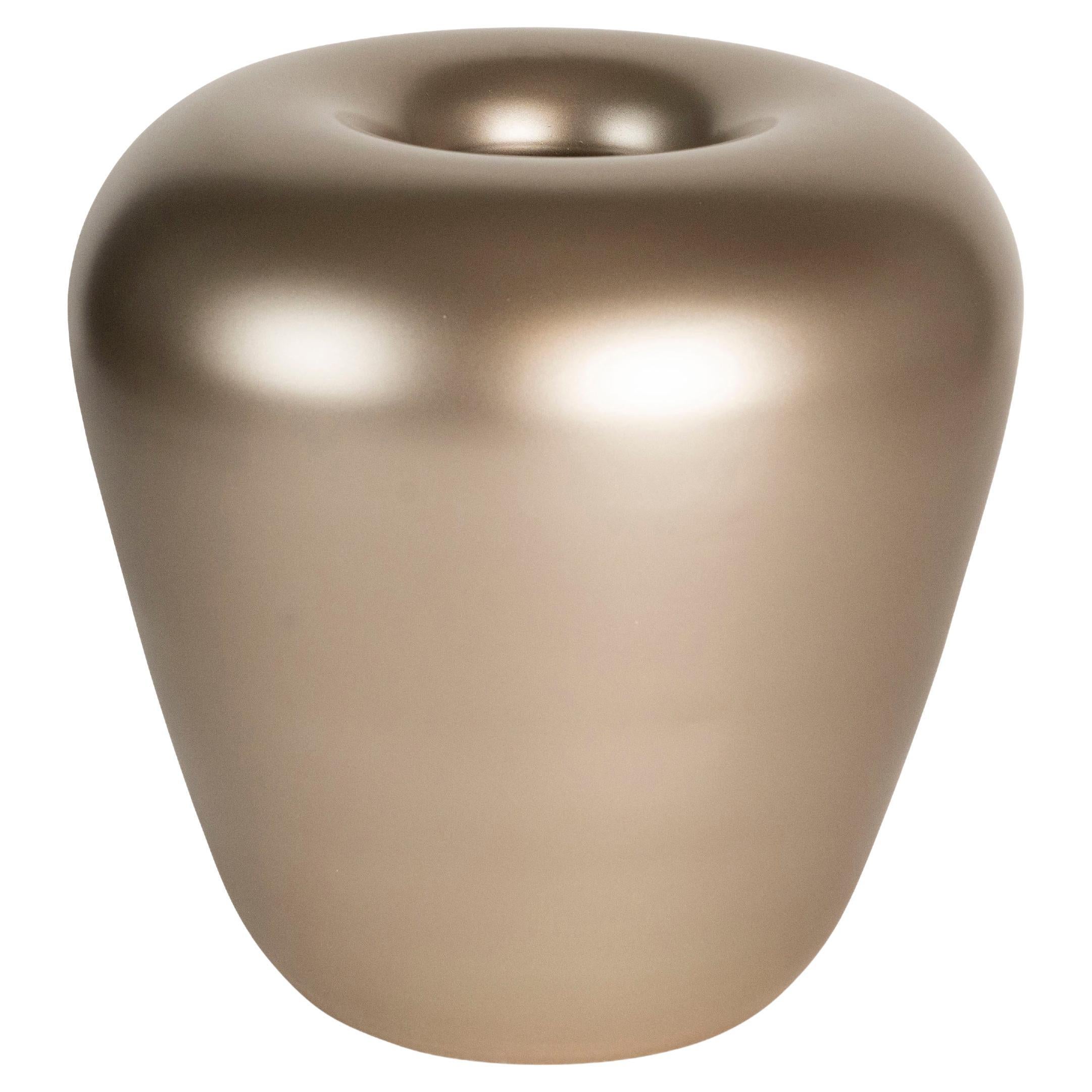 Vase Bean #6, Pearly Beige Gold Color, in Glass, Italy For Sale at 1stDibs