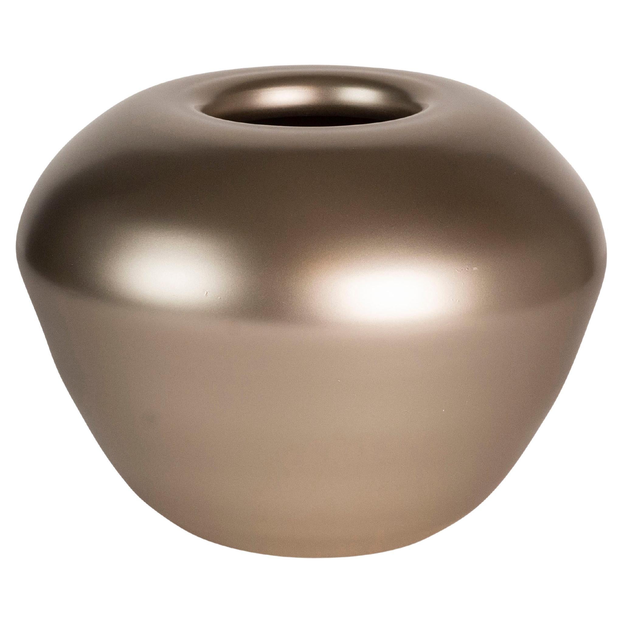 Vase Bean #6, Pearly Beige Gold Color, in Glass, Italy For Sale at 1stDibs