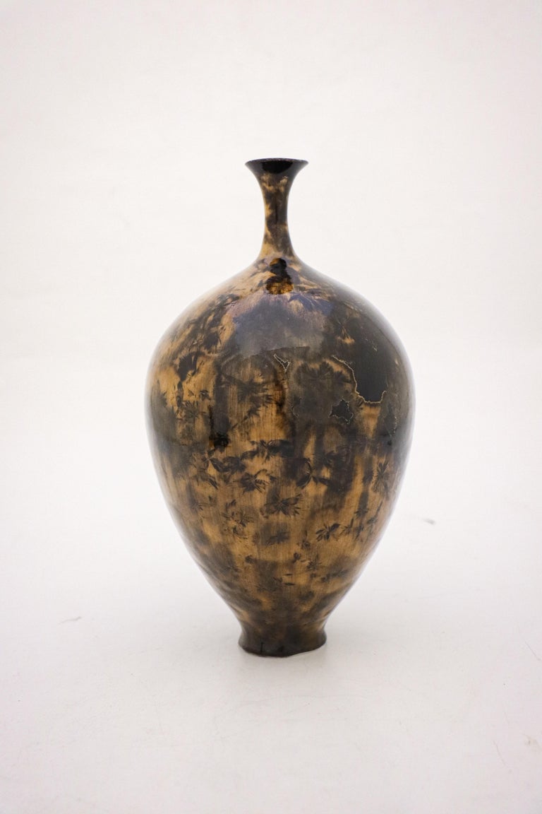 Vase Black and Brown Crystalline Glaze Isak Isaksson Contemporary ...