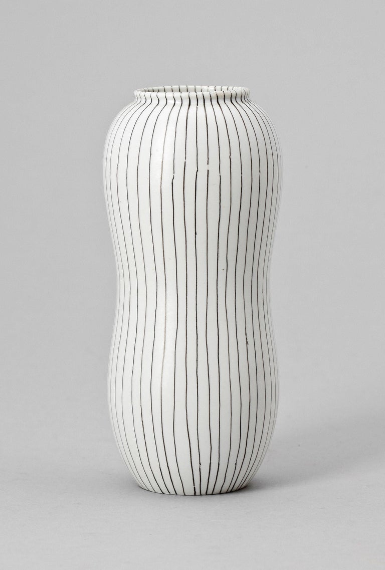 Vase by Stig Lindberg Silver "Filigran"for Gustavsberg Sweden 1960 ...