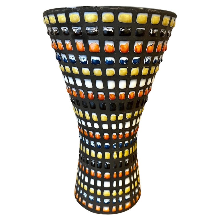 Vase diabolo " Damier " by Roger Capron, France, 1960 For Sale at 1stDibs
