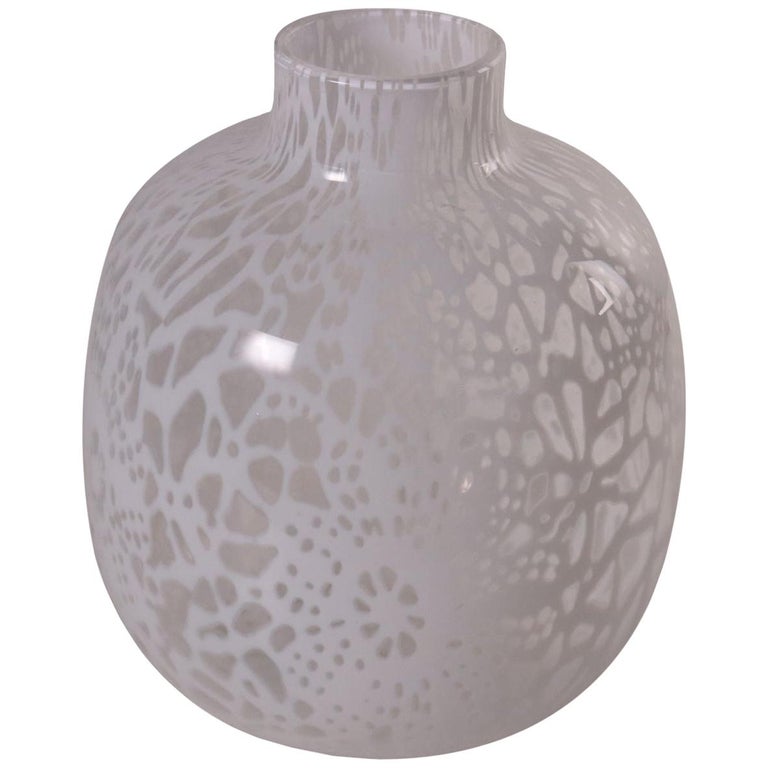 Vase Glass Murano Italy 1980s Merletto Venini at 1stDibs