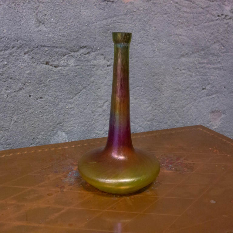 Vase in Loetz Style, Twisted Glass, circa 1910 at 1stDibs