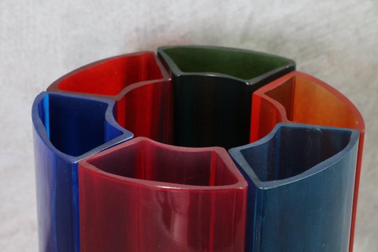 Vase in multicoloured glass by Per Ivar Ledang - 90's - Scandinavian ...