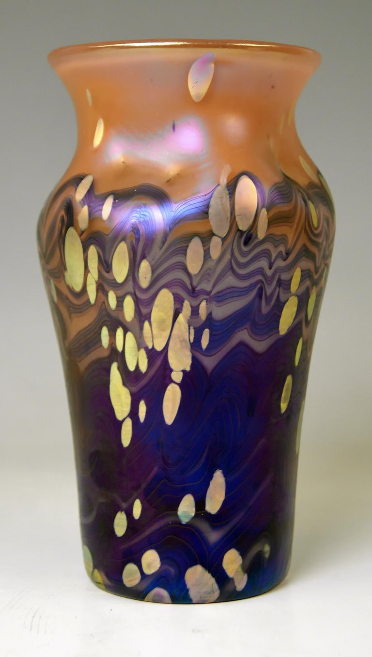 Vase Loetz Widow Klostermuehle Bohemia Art Nouveau New Red Cytisus c ...