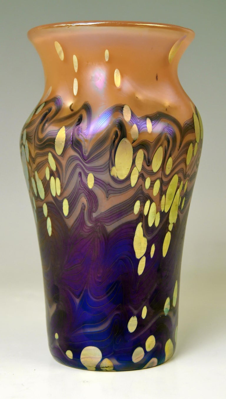 Vase Loetz Widow Klostermuehle Bohemia Art Nouveau New Red Cytisus c ...