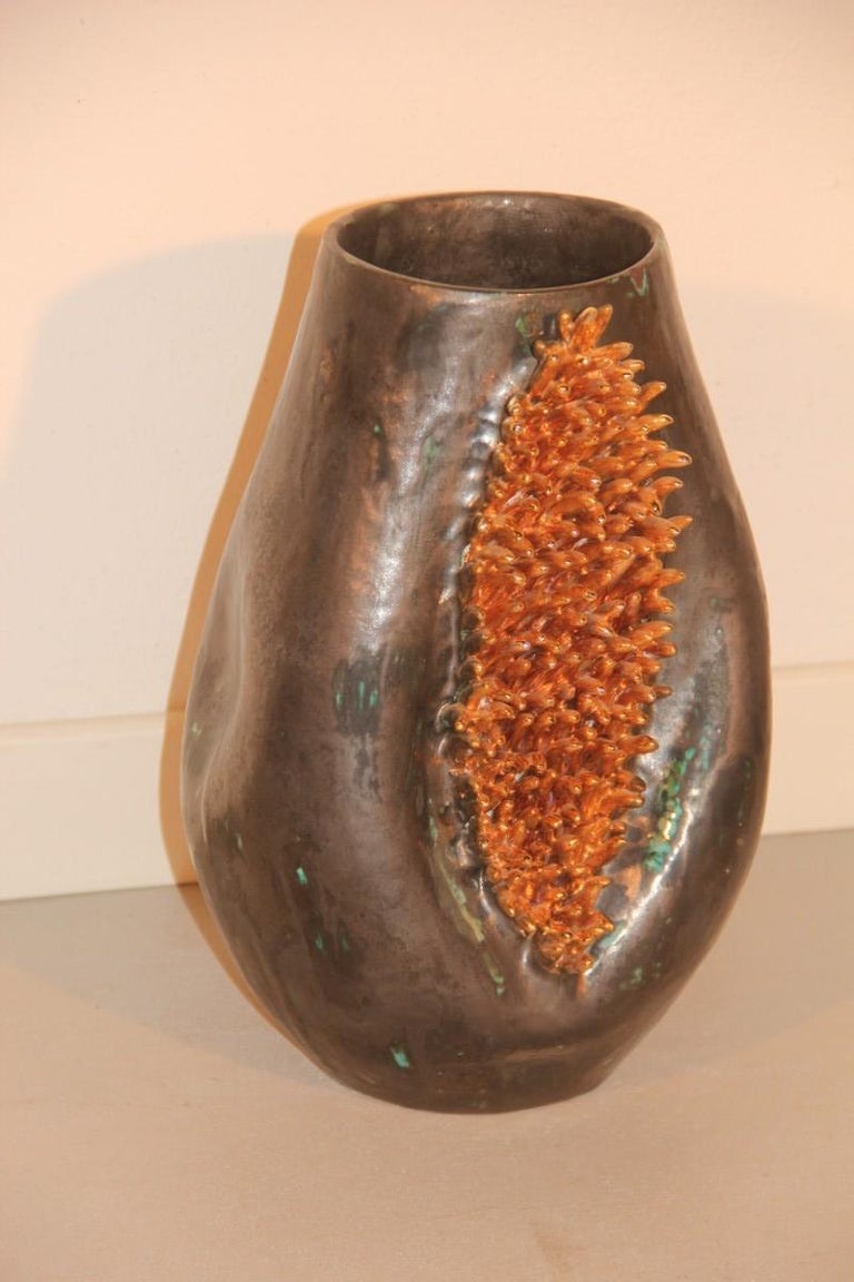 Vase Luster Glazes, with Gold Sequin Decorations Liquid Italian Design ...