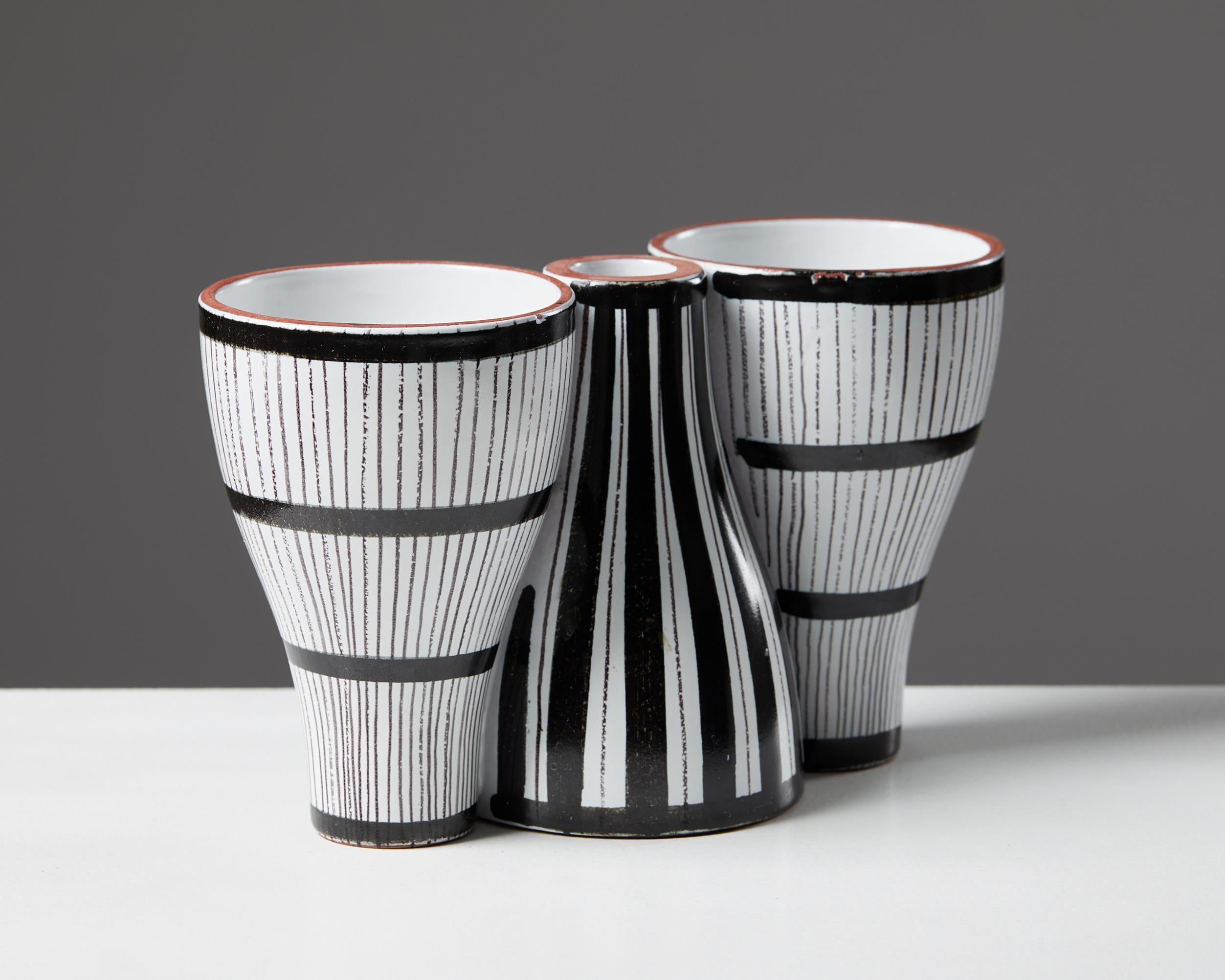 Vase “Snurran” Designed by Stig Lindberg for Gustavsberg, Sweden, 1940s ...