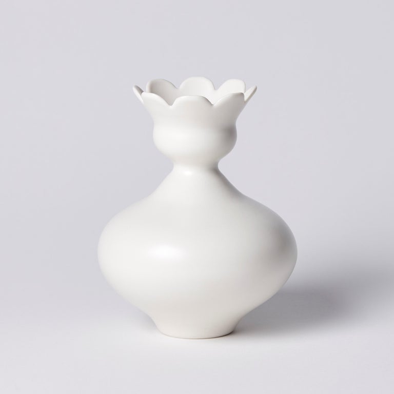 Vase with Daisy Rim, a unique white porcelain vase by Vivienne Foley ...