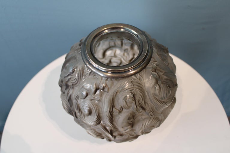 Vase with Squirrels in Molded Glass by Georges Dumoulin For Sale at 1stDibs