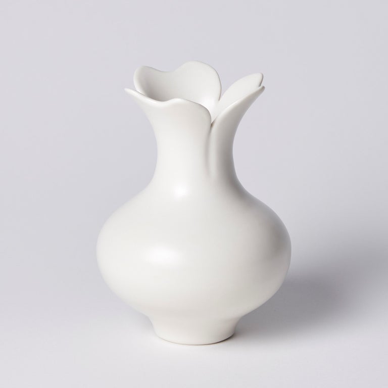Vase with Three Petal Rim, a Unique White Porcelain Vase by Vivienne ...