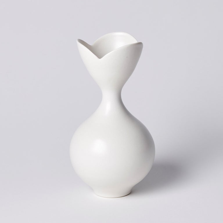 Vase with Tri Lobed Rim I, a Unique White Porcelain Vase by Vivienne ...