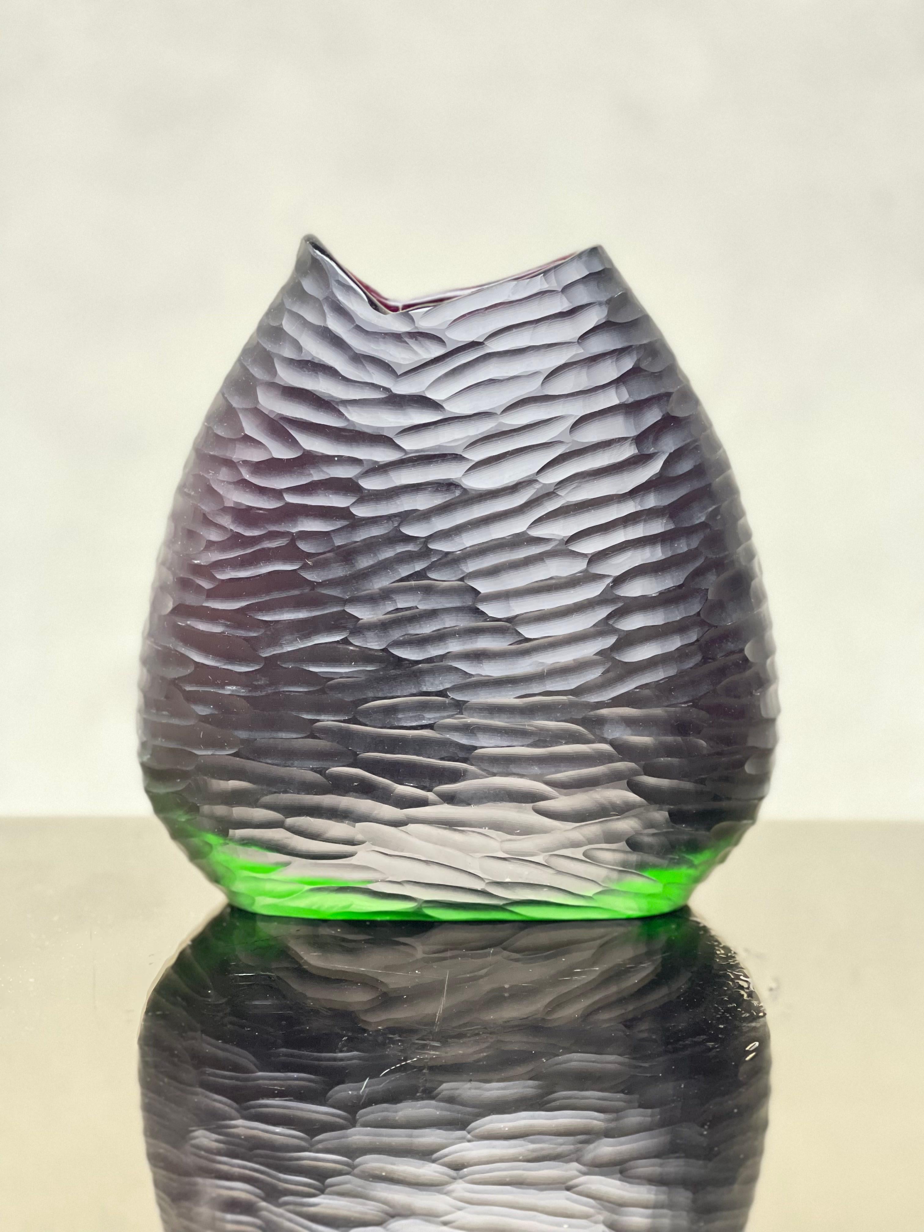 Vaso Vetro Di Murano - Vaso Vintage - Vetro Di Murano Martellato ...