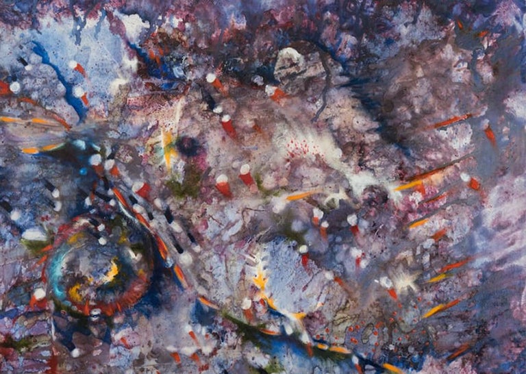 Vatche Geuvdjelian - UNTITLED Large Blue Violet Red colorful abstract ...