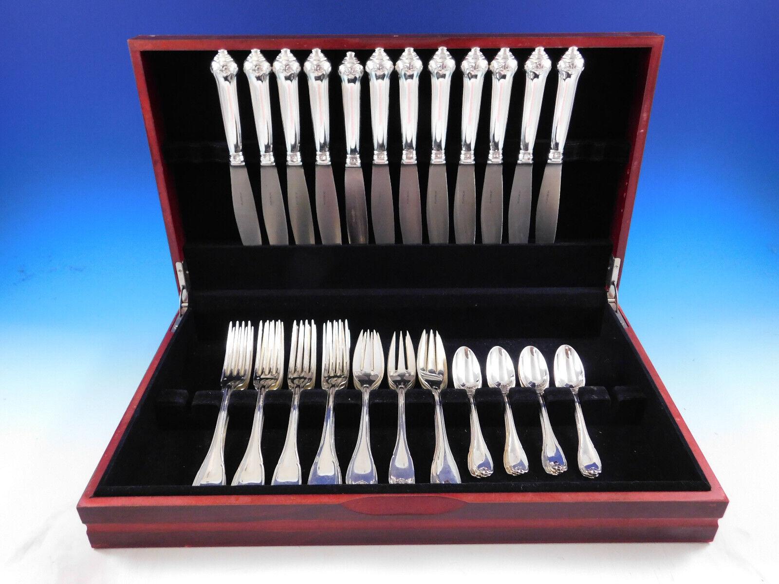 Vauban by Puiforcat France Sterling Silver Flatware Set 12 Service 48 ...