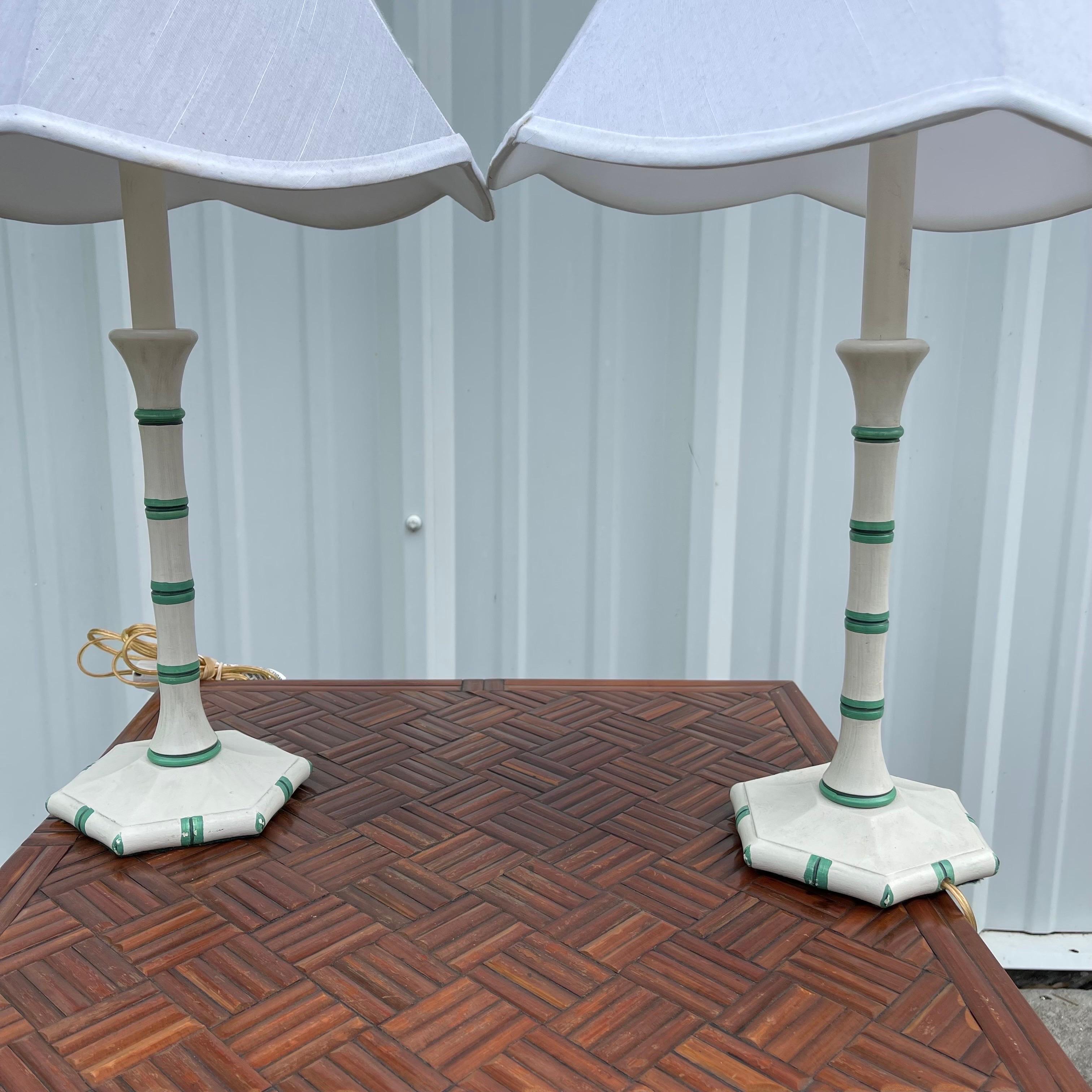 Vaughan Designs Hollywood Regency Faux Bamboo Table Lamps, a Pair For ...