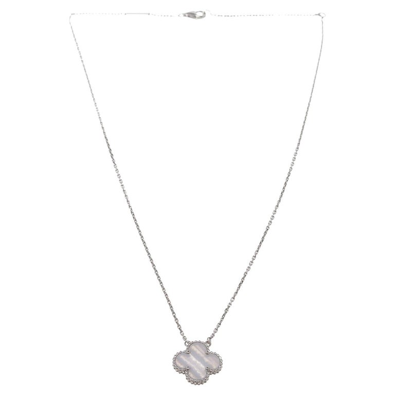 VCA Silver Vintage Alhambra Necklace at 1stDibs