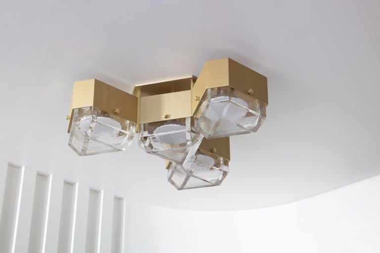 Vega Quattro Flush Mount in Cast Glass by Matthew Fairbank For Sale at ...