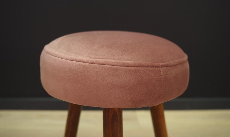 Velour Pink Footrests Vintage 1960s Danish Design For Sale at 1stDibs