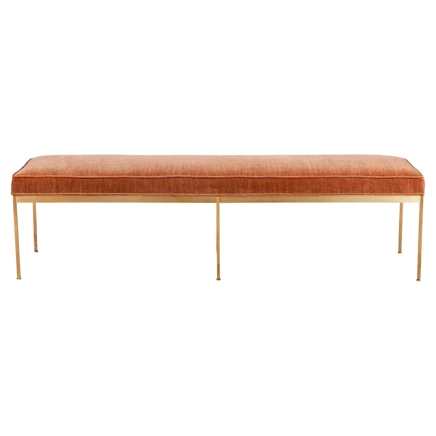 Velvet and Brass Paul Bench by Lawson-Fenning For Sale at 1stDibs