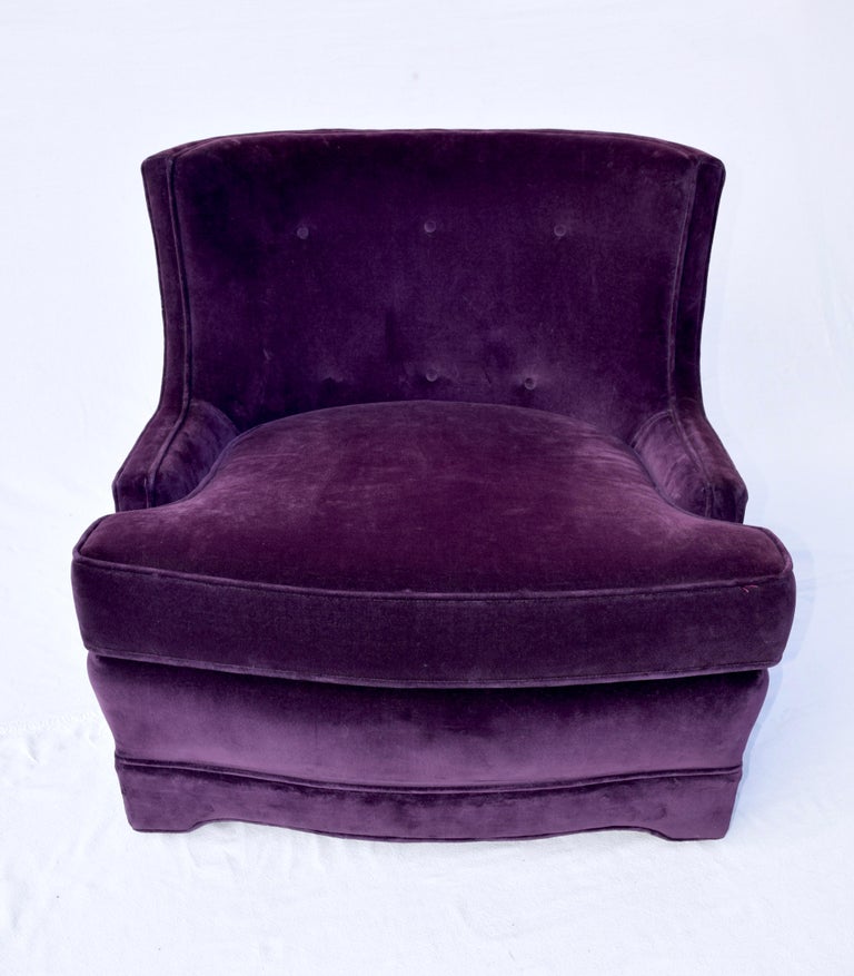 Velvet Club Chairs at 1stDibs