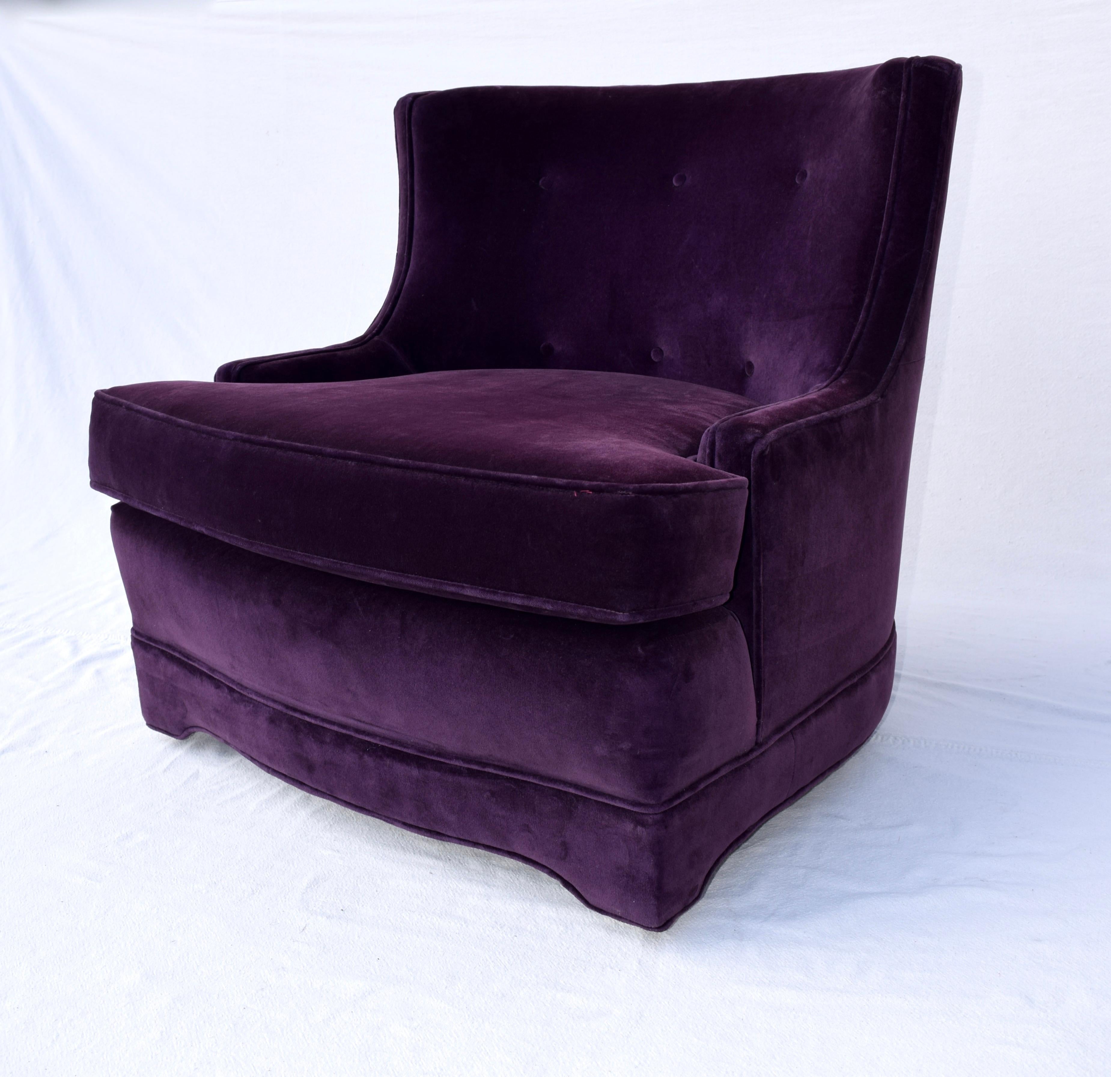 Velvet Club Chairs at 1stDibs
