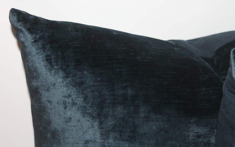 Velvet Royal Blue and Indigo Blue Pillows, Pair at 1stDibs