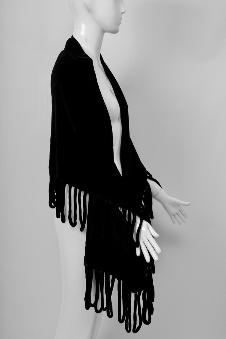 Velvet Shawl with Looped Fringe For Sale at 1stDibs