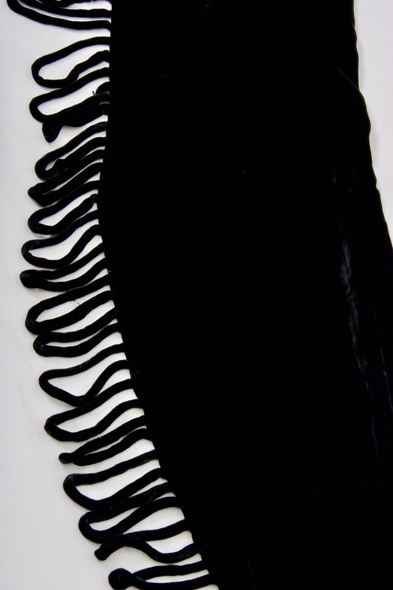 Velvet Shawl with Looped Fringe For Sale at 1stDibs