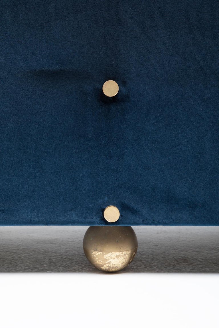 Velvet Sofa Attributed to Marzio Cecchi, circa 1970s, Italy at 1stDibs