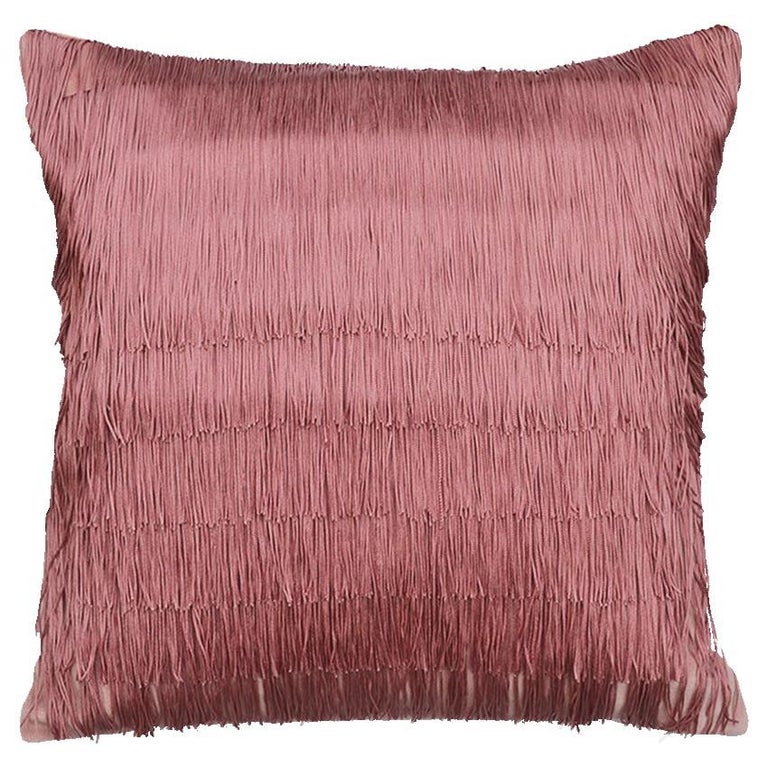 Velvet Tassel Cushion Pink For Sale at 1stDibs