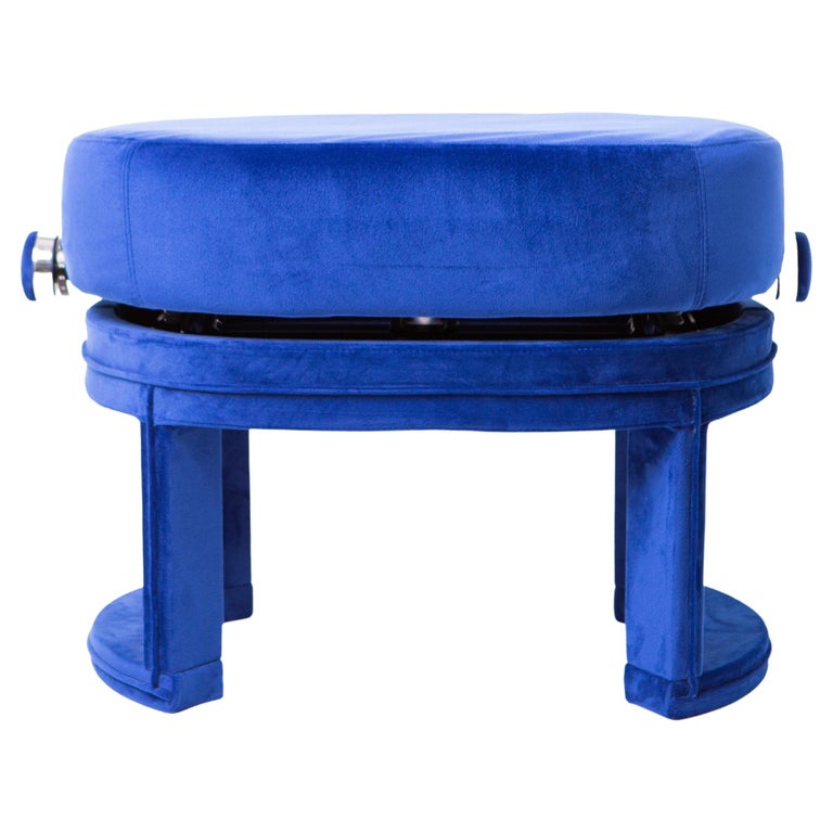 Velvet Upholstered Stool, Bespoked Piano Bench with Adjustable Height ...