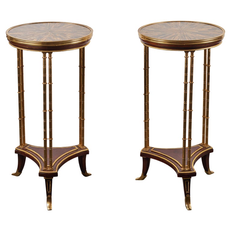 Veneered Side Tables with Tiger's Eye For Sale at 1stDibs