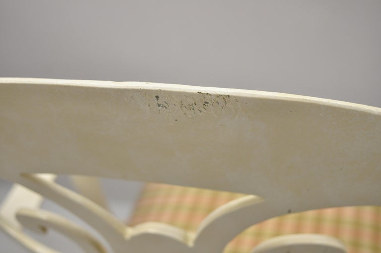 Veneman Italian Regency Style Cast Aluminum Spade Back Saber Leg Chairs ...