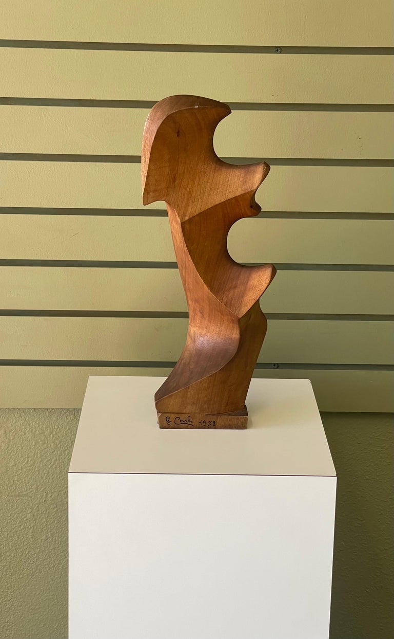 Venetian Abstract Solid Walnut Forcola 'Oarlock' Sculpture by Giuseppe ...