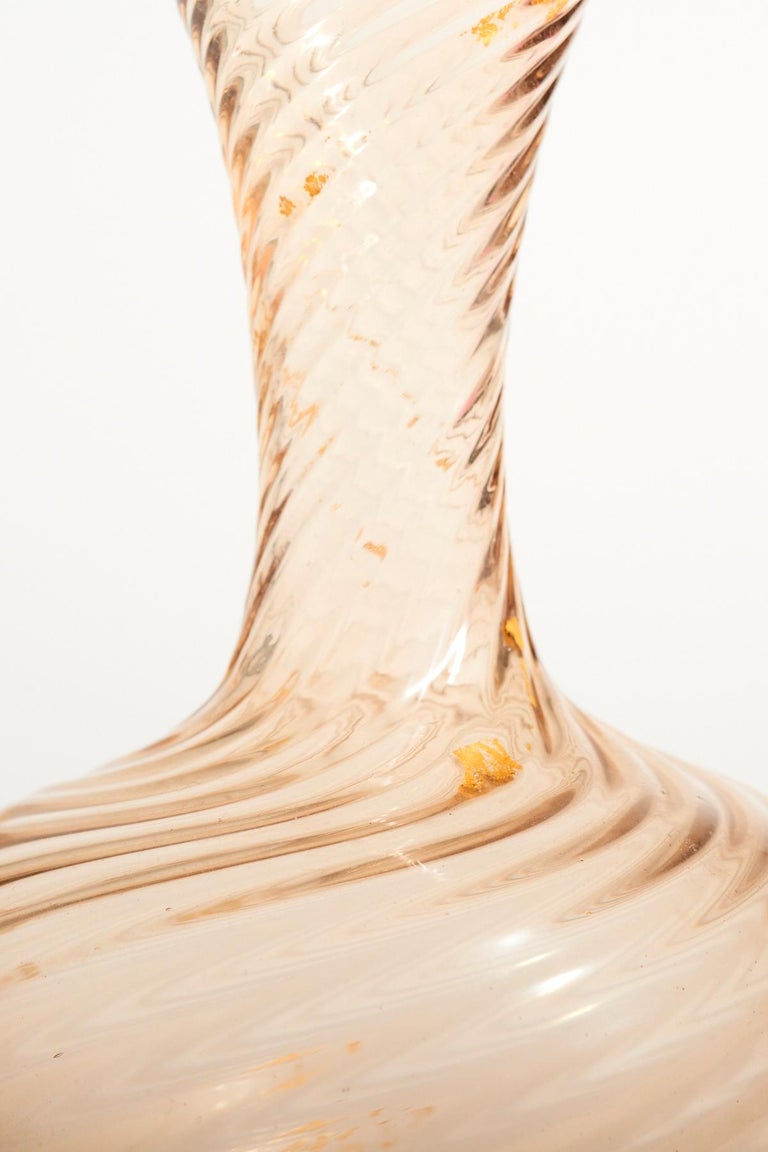 Venetian Ambergold Fleck Ridged Vase For Sale At 1stdibs