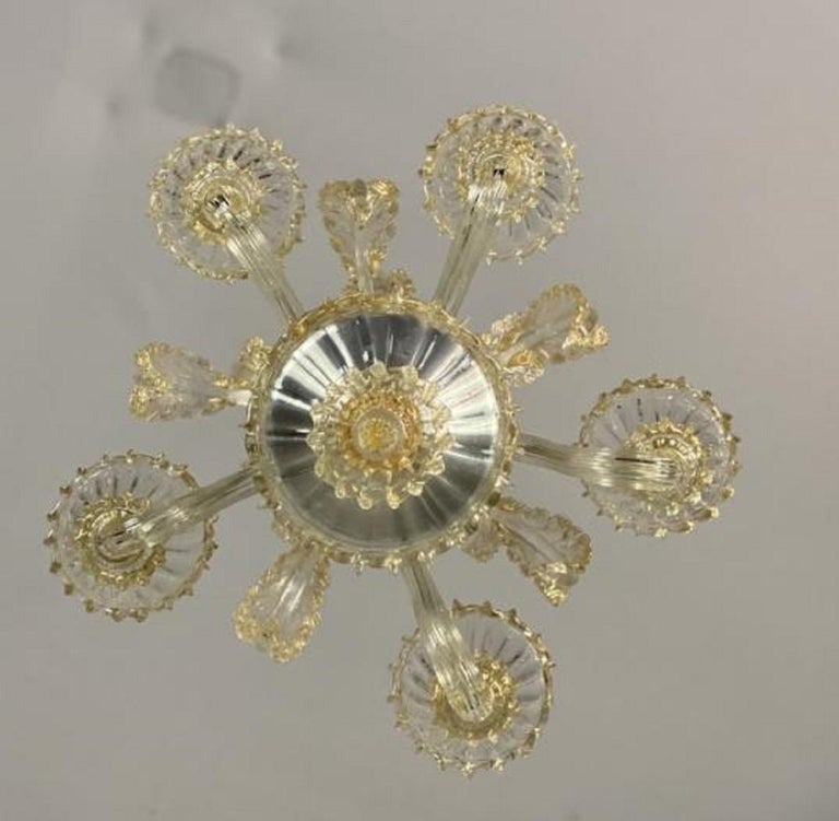 Venetian Barovier Chandelier In Gilded Murano Glass, Italy, 1940s For ...