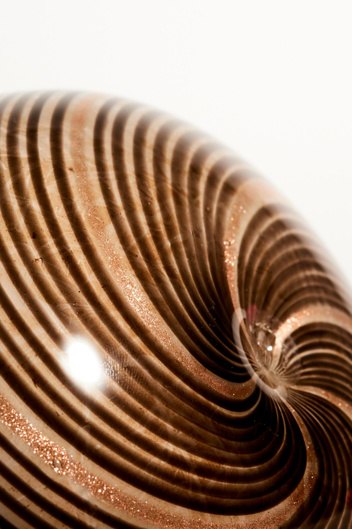Venetian Black and Copper Swirled Vase at 1stDibs