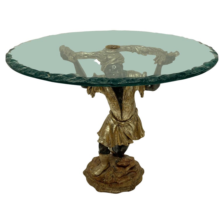 Venetian Blackamoor Side Table with Glass Top For Sale at 1stDibs ...