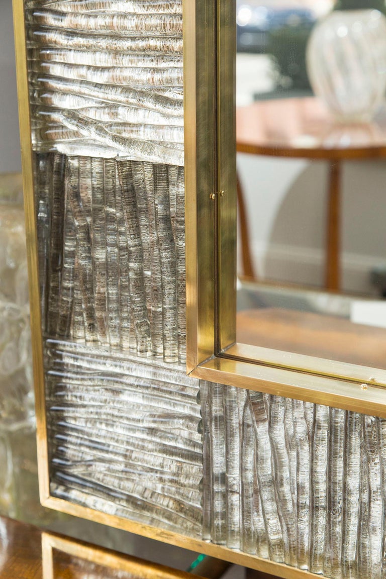 Venetian Brass Wave Mirror at 1stDibs