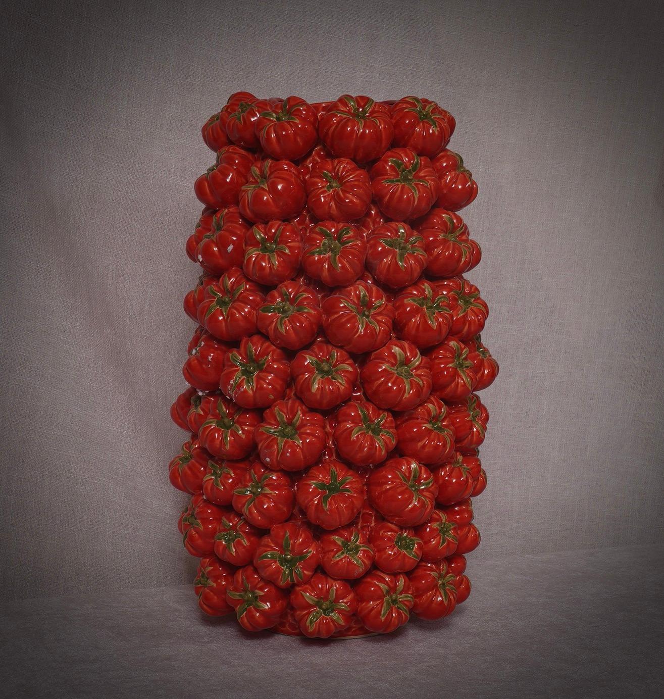 Venetian Ceramics Round Red Color Vases, 2020 For Sale at 1stDibs