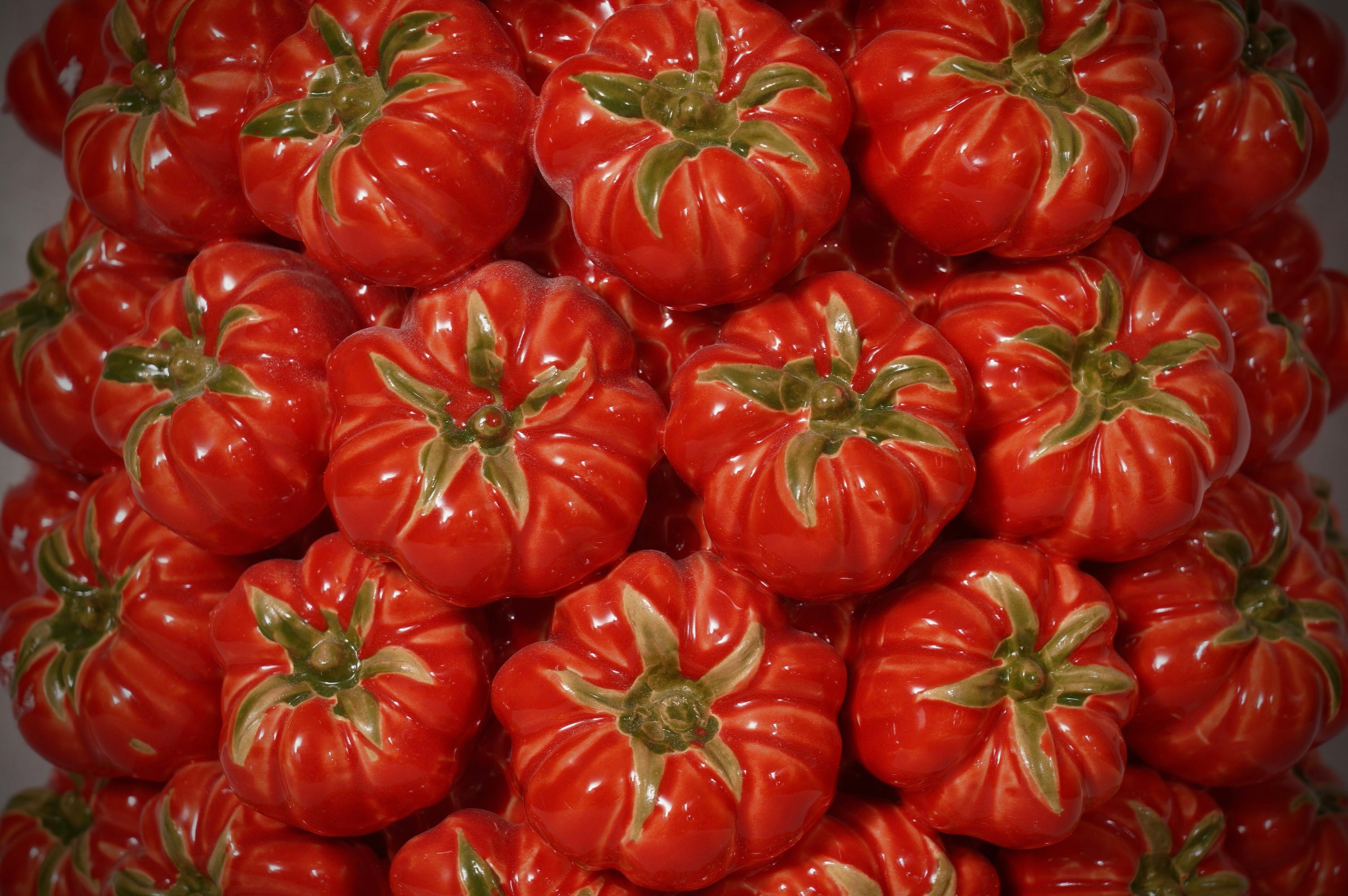 Venetian Ceramics Round Red Color Vases, 2020 For Sale at 1stDibs