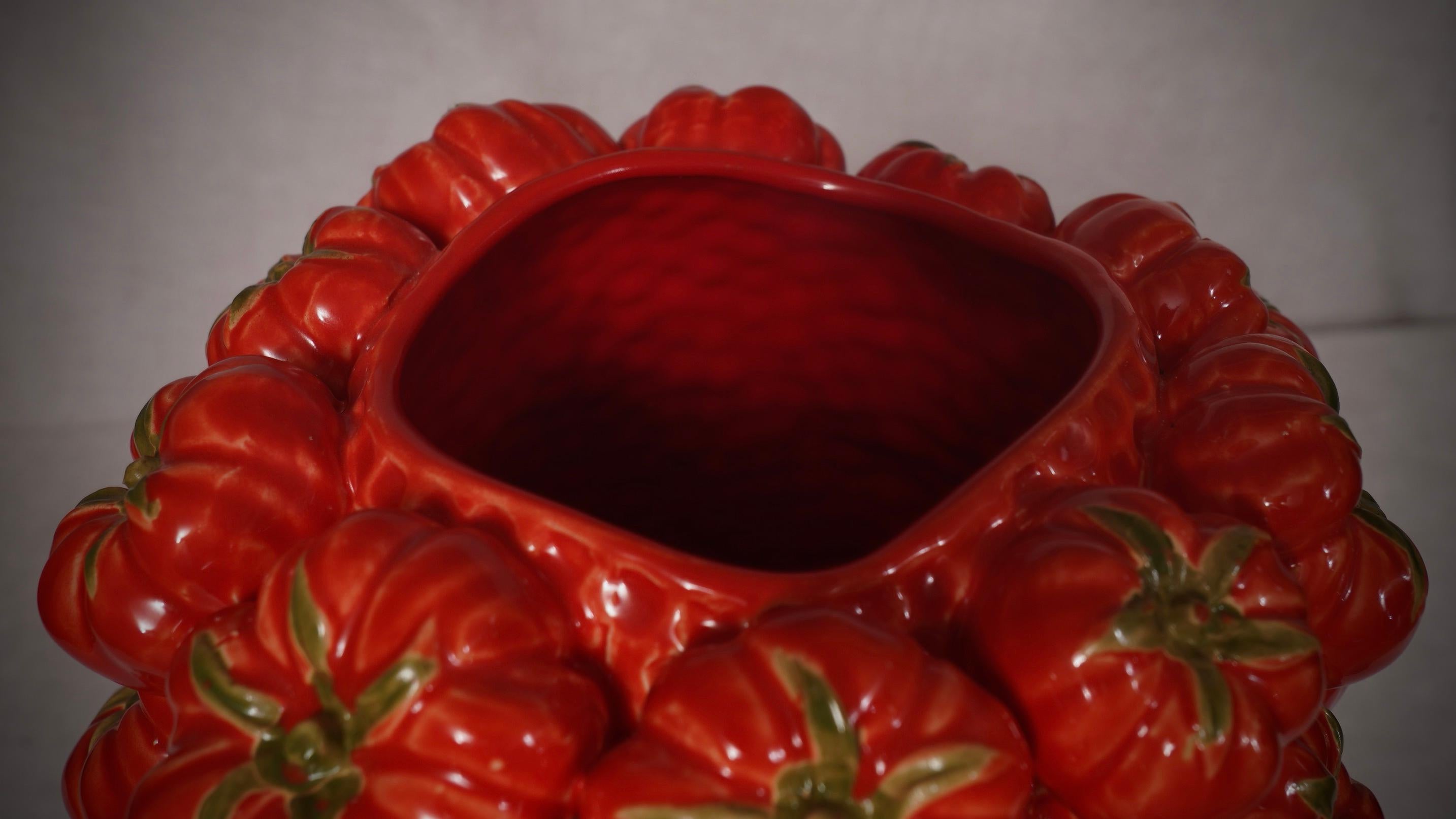 Venetian Ceramics Round Red Color Vases, 2020 For Sale at 1stDibs