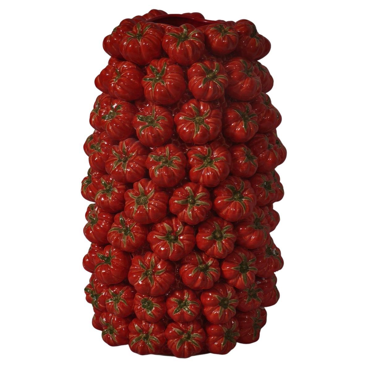 Venetian Ceramics Round Red Color Vases, 2020 For Sale at 1stDibs