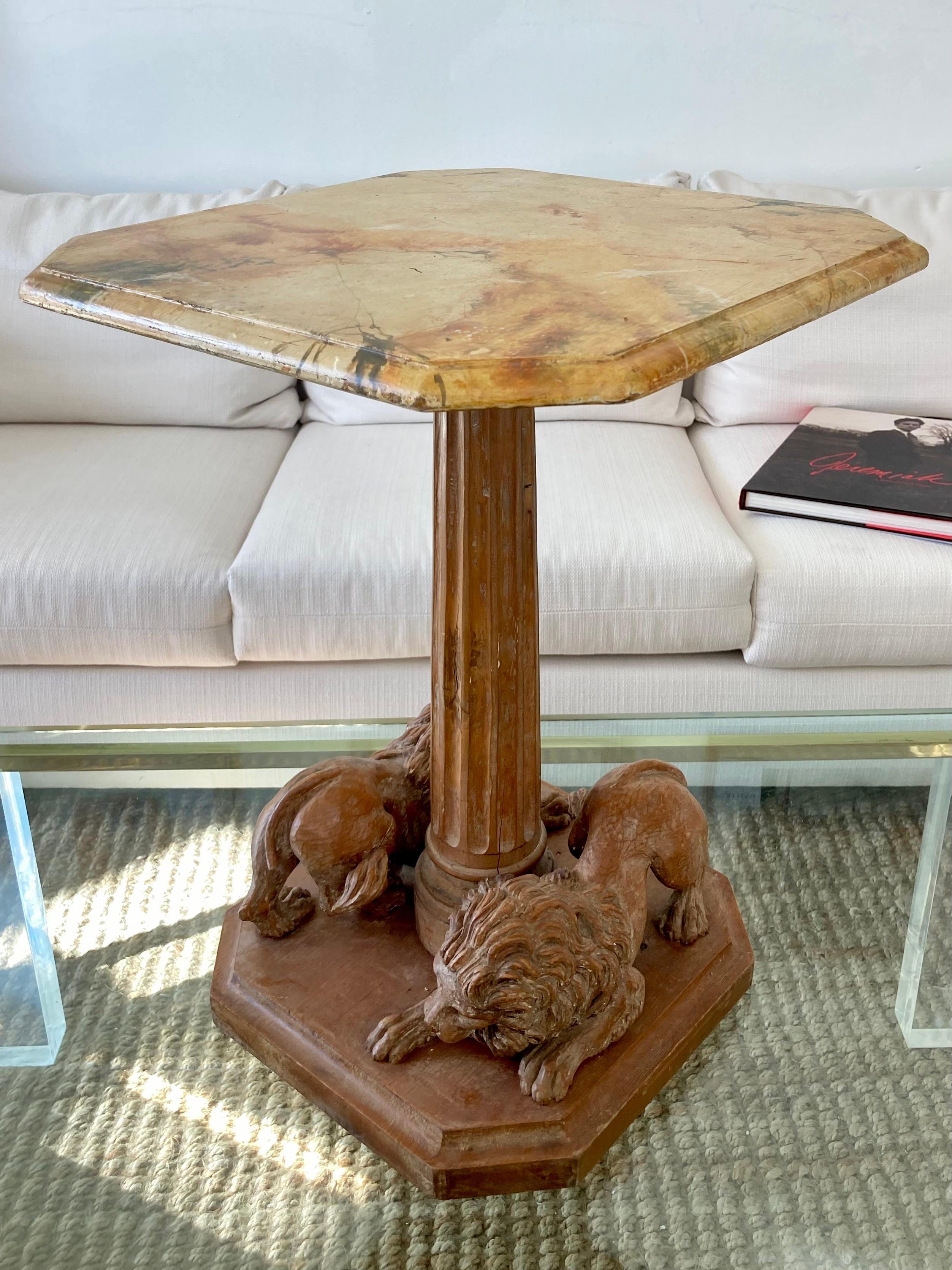Venetian Cocktail Table With Carved Lions For Sale at 1stDibs