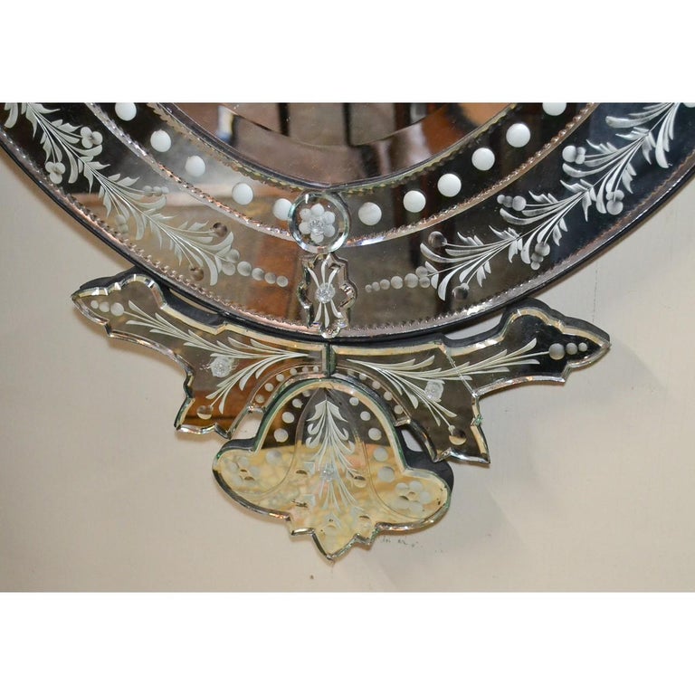 Venetian Etched Glass Wall Mirror, circa 1940 at 1stDibs | 1940 wall ...