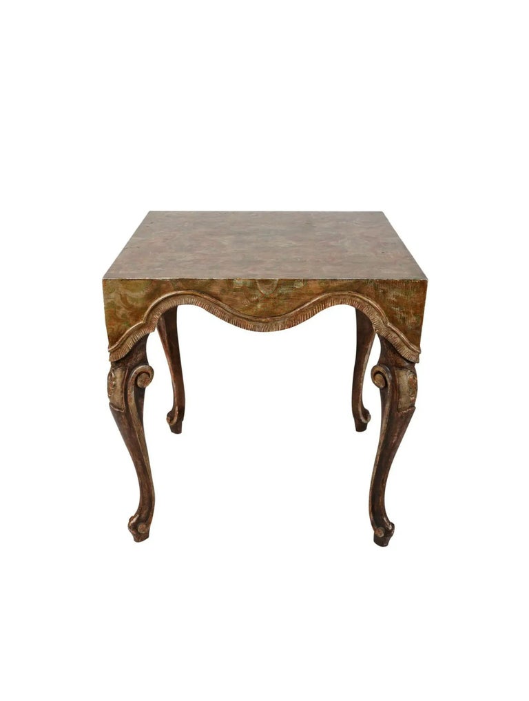 Venetian Fortuny Style Polychrome Painted Giltwood Side Table, Mid 20th ...