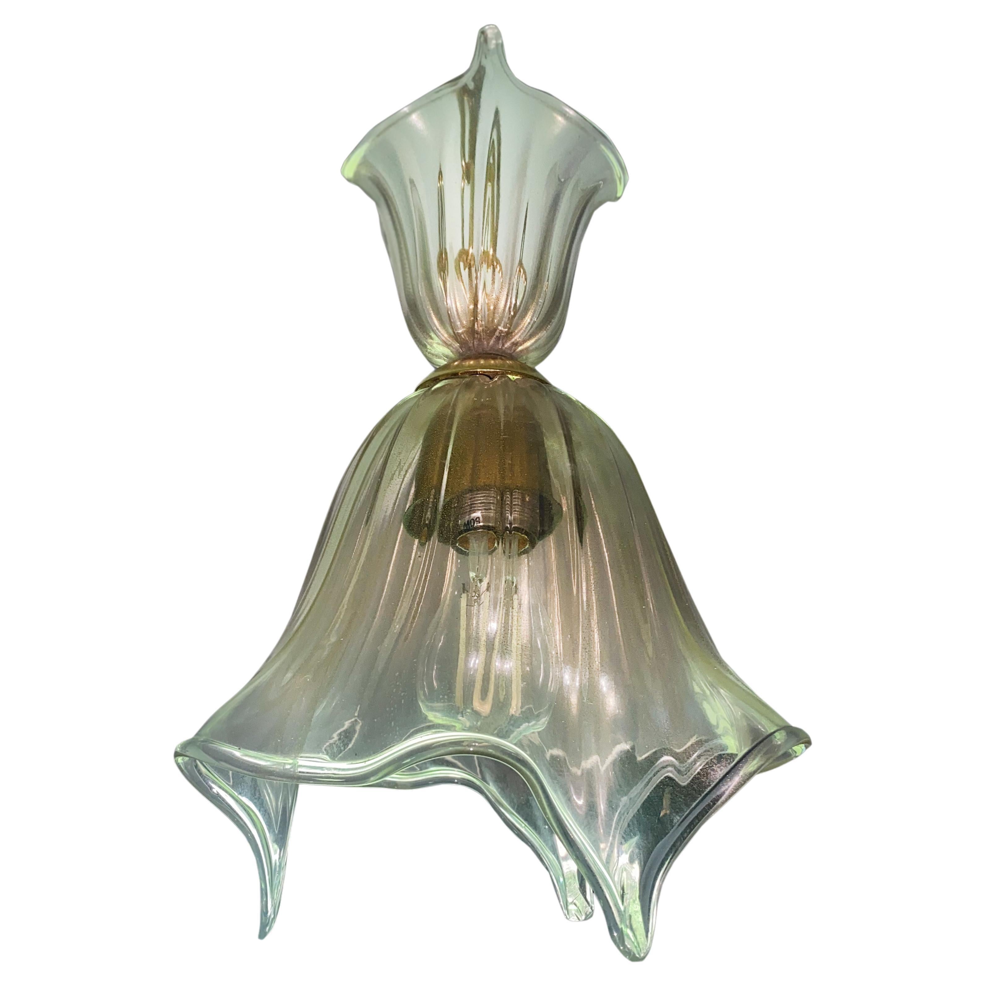 Charming Pair of Venetian Glass Lanterns. Murano, 1950 at 1stDibs