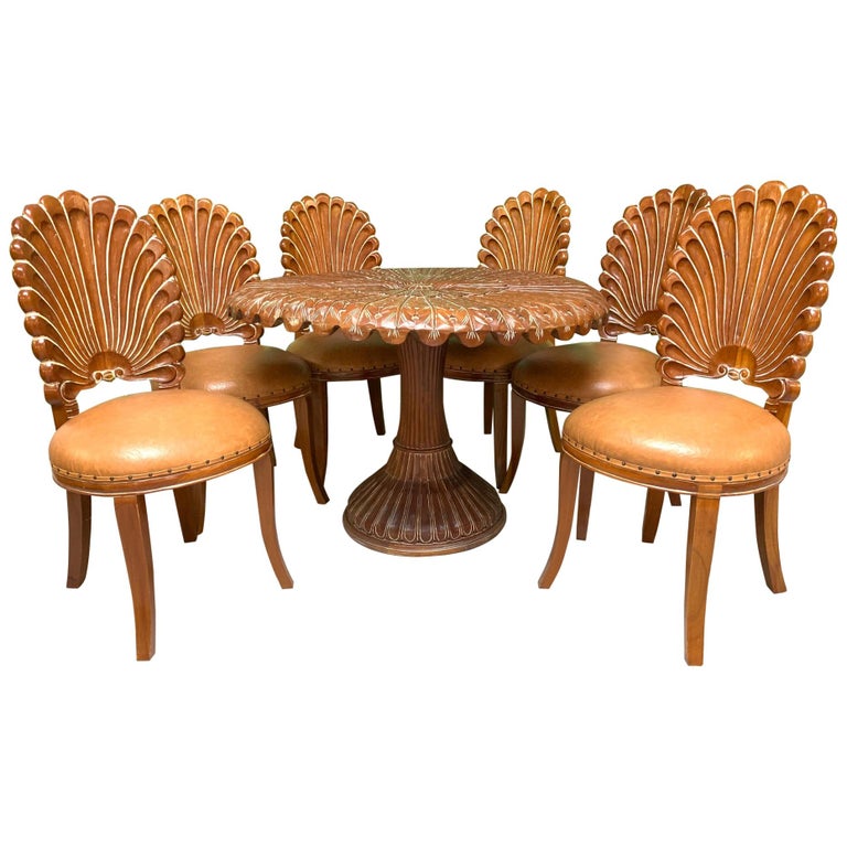 Venetian Grotto Shell Back Dining Chairs, Set of 6 at 1stDibs